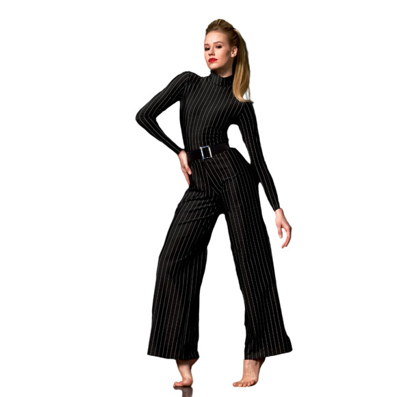 Weissman | Dresses | Dance Costume Medium Adult Black Kelle Pin Stripe ...